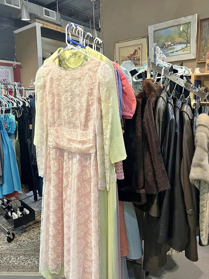 Fashion through the decades hangs in patient rows &ndash; from delicate lace dresses to statement fur coats, each waiting for its next adventure.