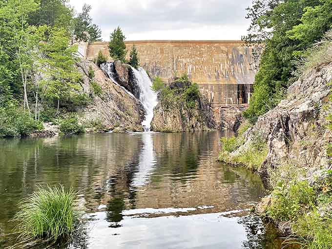 Forestville Dam Falls cascades dramatically through rocky terrain &ndash; nature's own version of a spa day, minus the cucumber water and awkward robes.