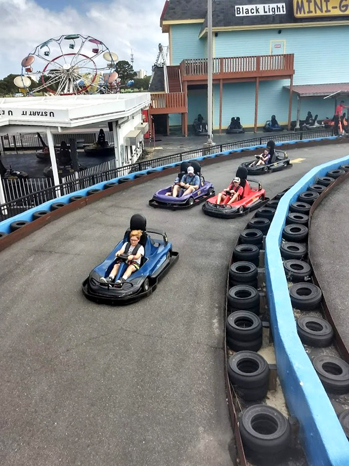 Go-karts in their natural habitat &ndash; where everyday folks transform into NASCAR legends for eight glorious minutes.