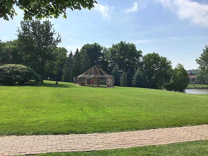 The Heritage Park gazebo offers a peaceful retreat from the bustling tourist areas &ndash; perfect for contemplating your next pretzel.