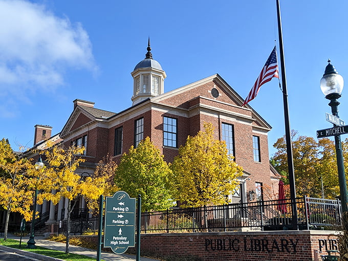 Petoskey's Public Library stands as a brick testament to the town's commitment to knowledge, community, and comfortable reading nooks.