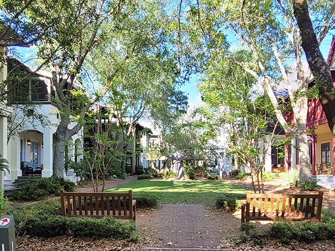 This courtyard looks like it was designed specifically for those "I need a moment alone with my thoughts and this novel" afternoons. Literary escapes happen here daily.