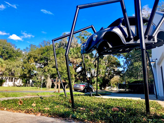 This isn't your average roadside attraction – it's automotive taxidermy elevated to high art, with a dash of sci-fi thrown in.