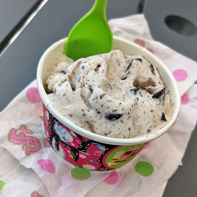 This isn't just mint chocolate chip &ndash; it's a creamy revelation studded with chunks of chocolate that snap satisfyingly between your teeth.