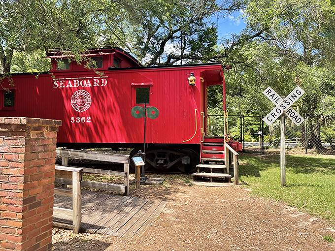 All aboard for nostalgia! This vibrant Seaboard caboose #5362 recalls when railways were Florida's lifelines to the wider world.