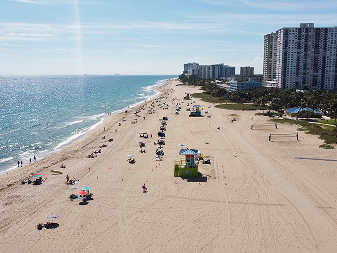 Crystal clear waters invite swimmers of all ages, where the Atlantic's gentle embrace is the ultimate Florida welcome committee.