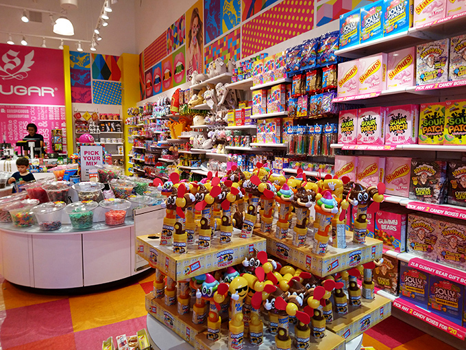 Variety of Candy display: A kaleidoscope of confections arranged with military precision &ndash; if the military were run by Willy Wonka on a sugar high.
