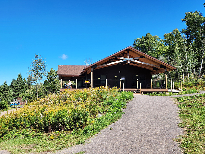 The Windigo Visitor Center – civilization's last outpost before wilderness takes over, offering final bathroom opportunities worth their weight in gold.