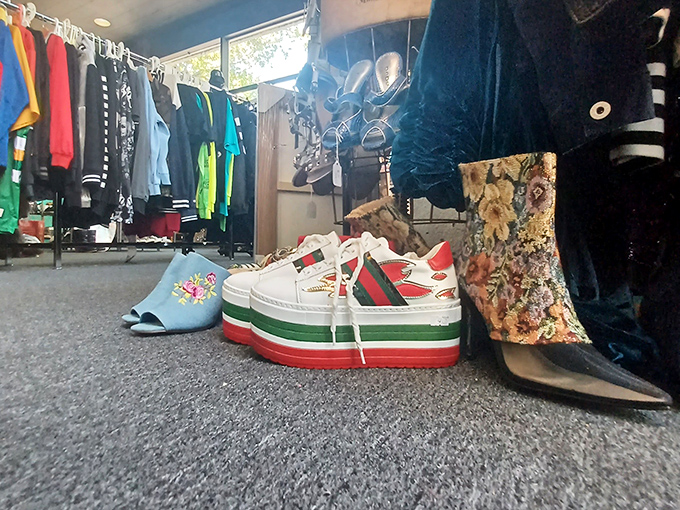 From platform disco queens to rugged duck boots, Sir Thrifty's footwear collection spans decades of style evolution and forgotten fashion statements.