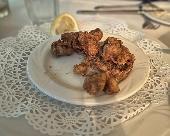 Golden treasures from the deep &ndash; these aren't just fried oysters, they're little miracles of culinary perfection. The perfect crunch gives way to briny bliss.
