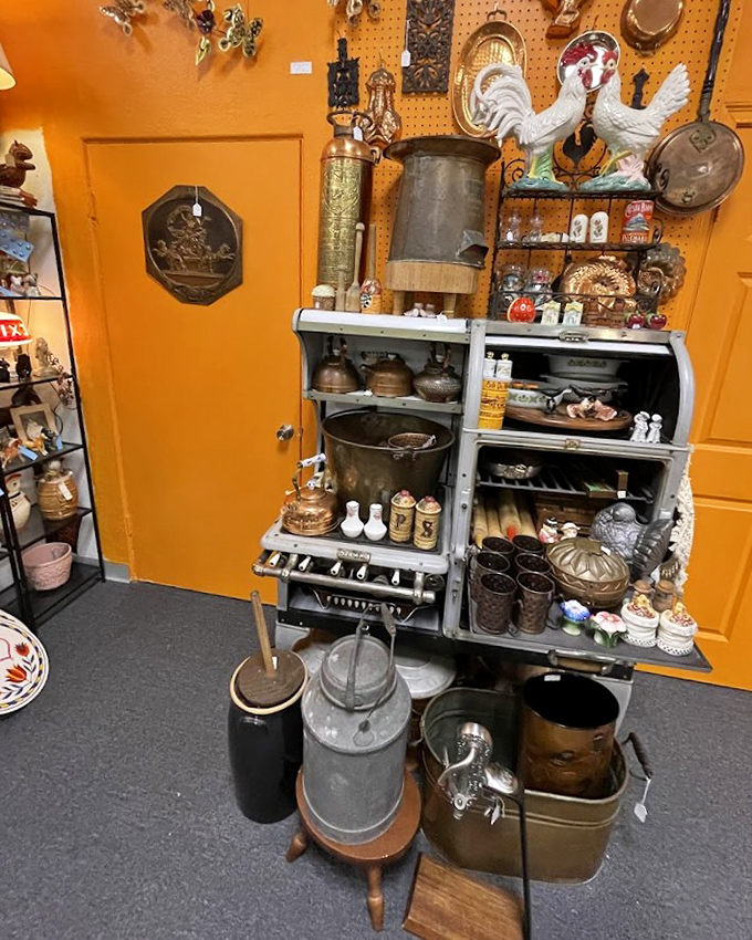 Grandma's kitchen comes alive with vintage cookware and farmhouse finds that recall Sunday dinners and homemade pie.