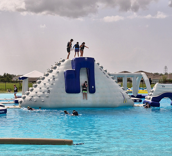 Adventurers conquer the floating obstacle course &ndash; where dignity is optional but laughter is mandatory.