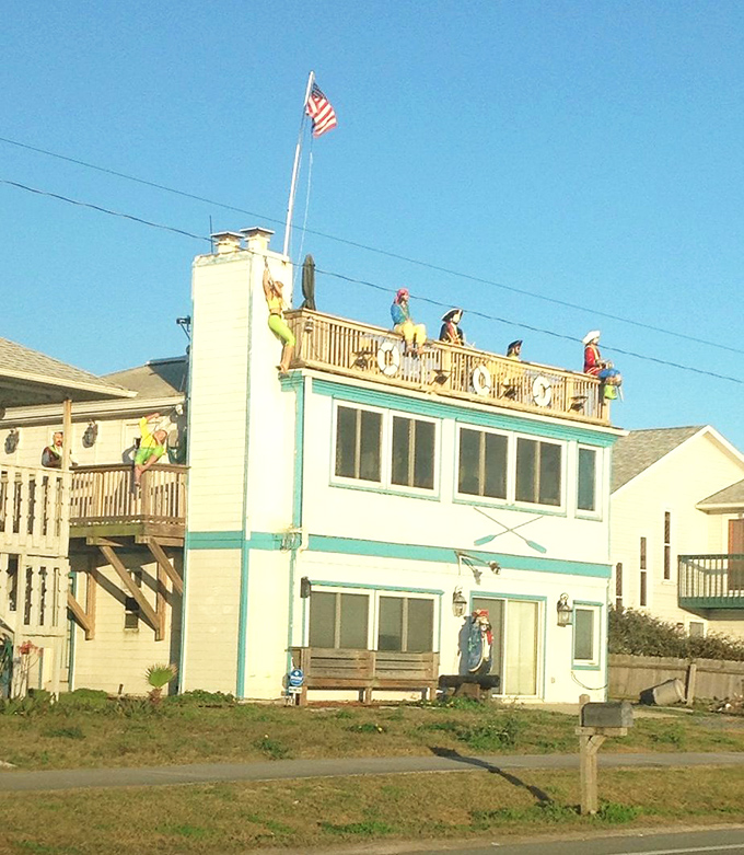 From a distance, you might think the house is under friendly pirate siege &ndash; a whimsical mirage against the coastal landscape.