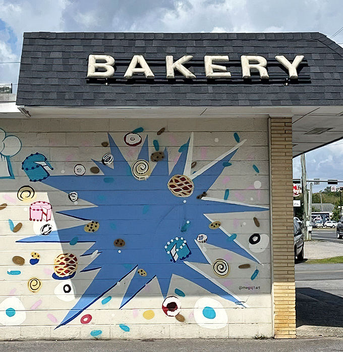 The bakery's playful mural captures the explosion of flavor waiting inside this beloved Milton institution.