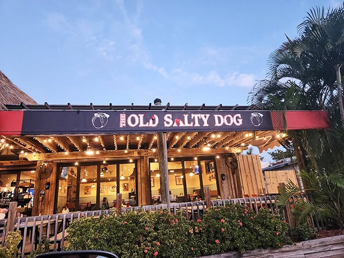 The bright blue entrance to Star Fish Company welcomes seafood lovers to this authentic fishing village gem where simplicity lets the fresh catch shine.