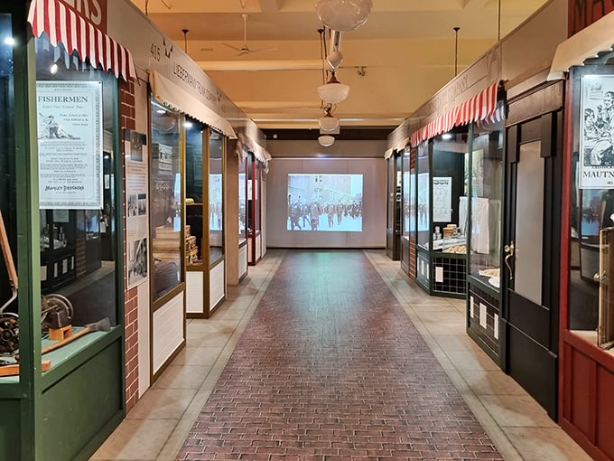 Walking this recreated vintage street feels like stepping onto the set of "The Music Man," minus Robert Preston but plus actual history.