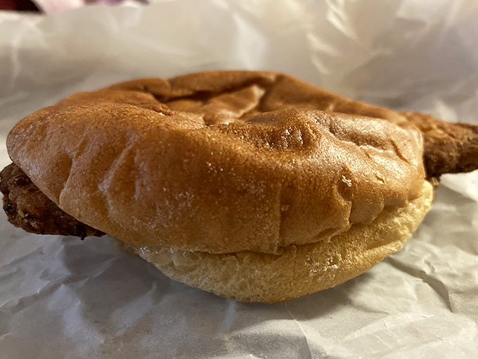 Forget fancy plating &ndash; this chicken sandwich comes wrapped in paper, ready to remind you that sometimes the best things aren't dressed up.