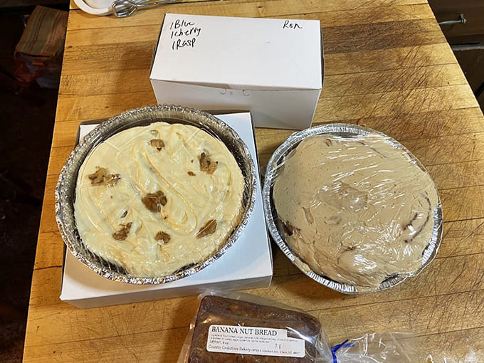 Fresh pies waiting for their forever homes, each one a testament to the fact that some things really are better when made from scratch.