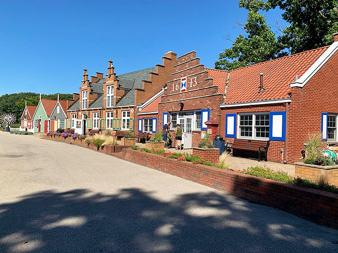 Dutch buildings: These charming structures transport visitors to a quaint Netherlands village street, complete with traditional architectural details.
