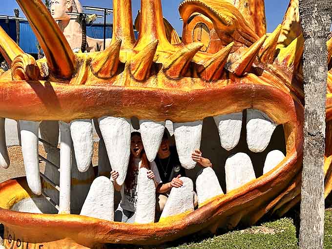 "Feed me, Seymour!" This monster's gaping jaws create one of the most memorable &ndash; and intimidating &ndash; putting challenges on the course.