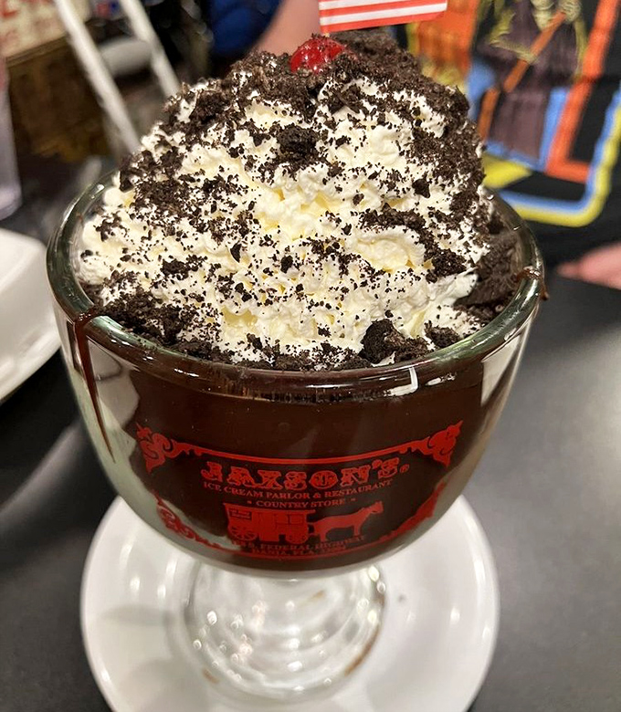 Cookies and cream elevated to art form &ndash; this goblet of chocolate decadence makes you wonder why you'd ever eat Oreos any other way.