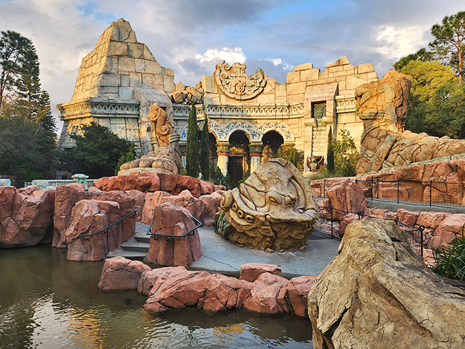 Ancient ruins hide modern thrills at Poseidon's Fury, where mythology meets special effects in a clash of elemental proportions.