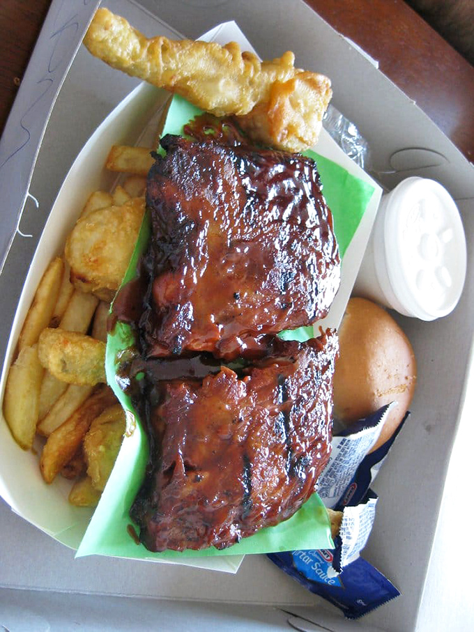 Barbecued ribs share the spotlight with golden-fried frog legs &ndash; a delicious throwback to when American menus weren't afraid of adventure.