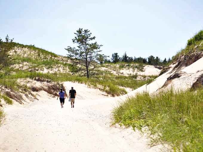 Sandy paths wind through Ludington's dunes like nature's own stairmaster &ndash; tough on the calves, easy on the soul.