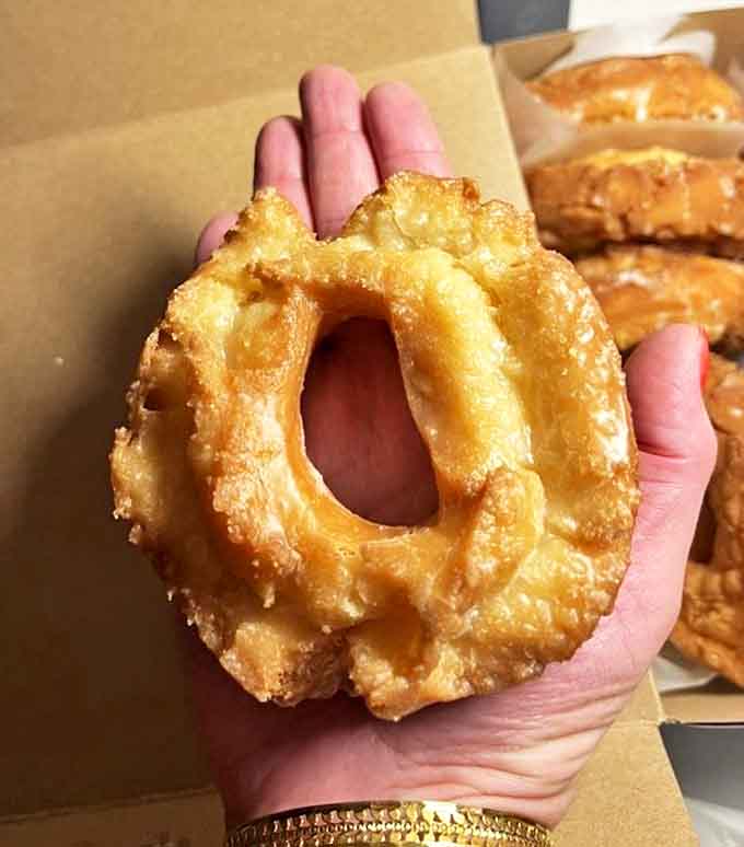 Behold the sour cream glazed donut – with its perfect hole and glistening exterior, it's practically winking at you.