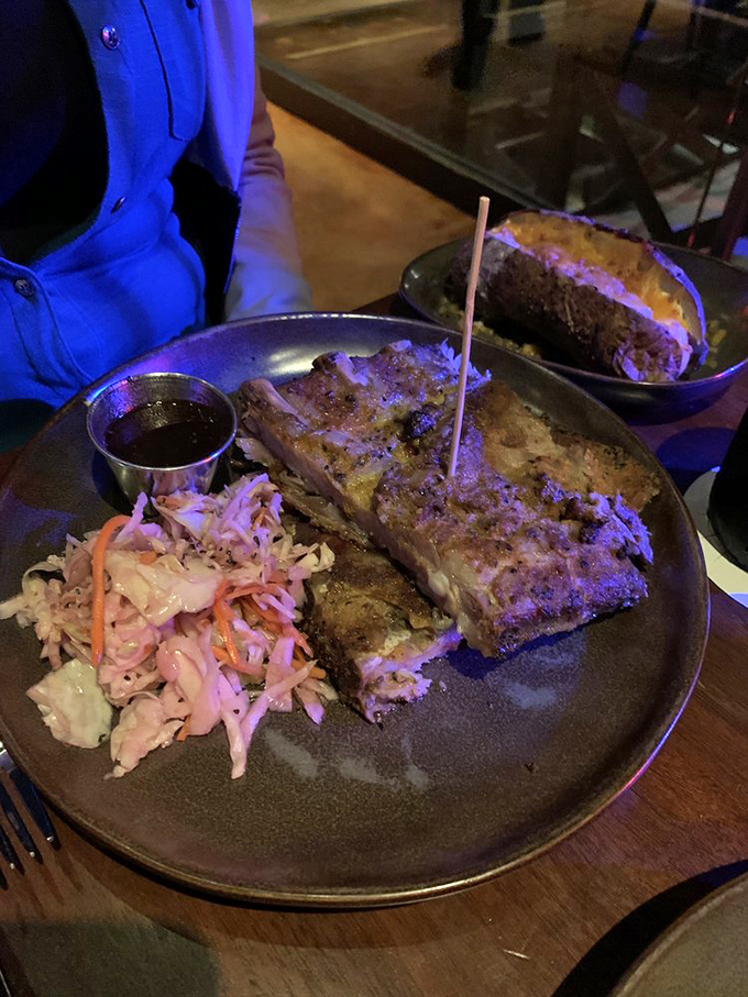 Tender meat clings to the bone just enough to remind you it once had purpose, while the tangy-sweet glaze creates a beautiful mess worth every napkin.