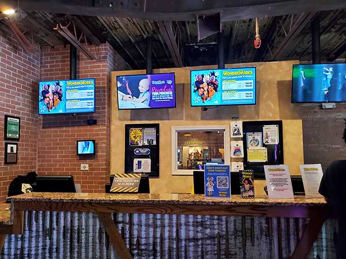 The ticketing counter &ndash; where your journey into wonderfully controlled chaos begins and wallet-emptying ends, all with a smile and wristband.