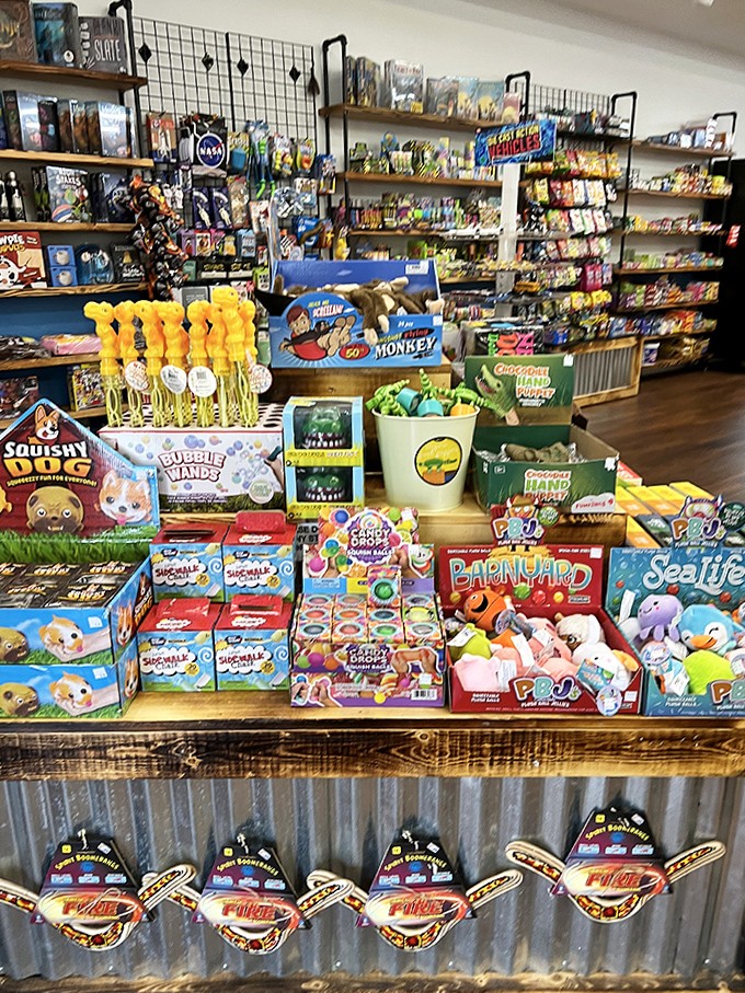 Childhood memories packaged and displayed &ndash; from squishy toys to puzzles that will challenge both kids and their suddenly competitive parents.