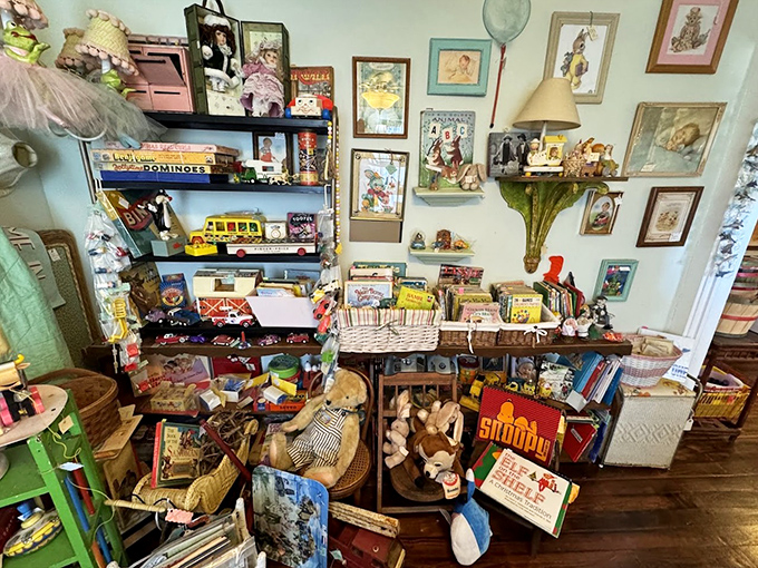 Childhood memories come alive in the toy section, where vintage board games and playthings await new generations of imaginative kids.