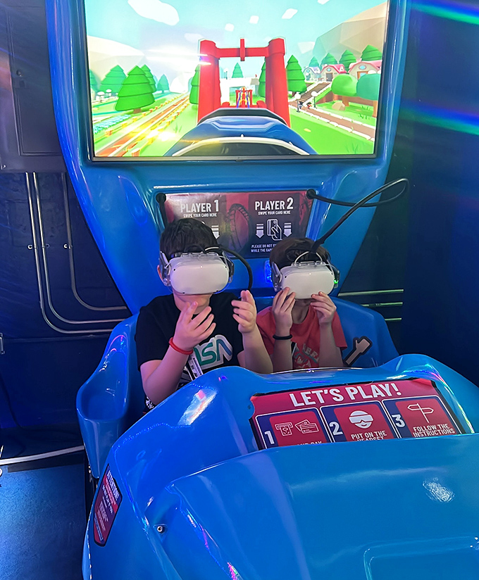 Virtual reality at its finest &ndash; these young adventurers are physically in Miami but mentally racing through fantasy landscapes.