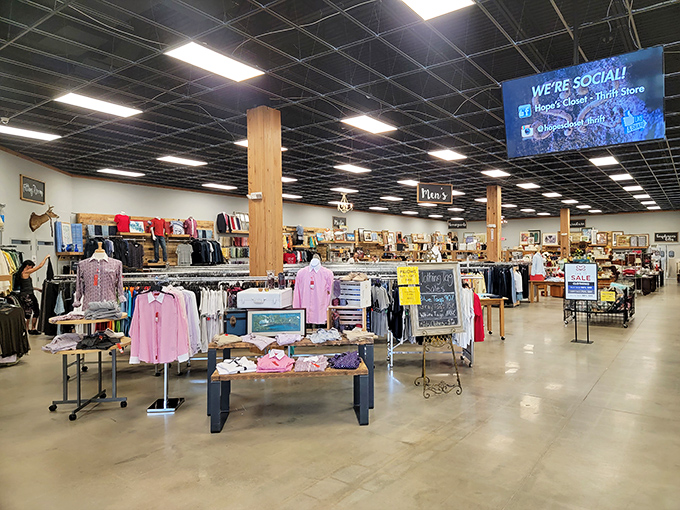 The store layout invites exploration, with each department offering its own unique collection of pre-loved possibilities.