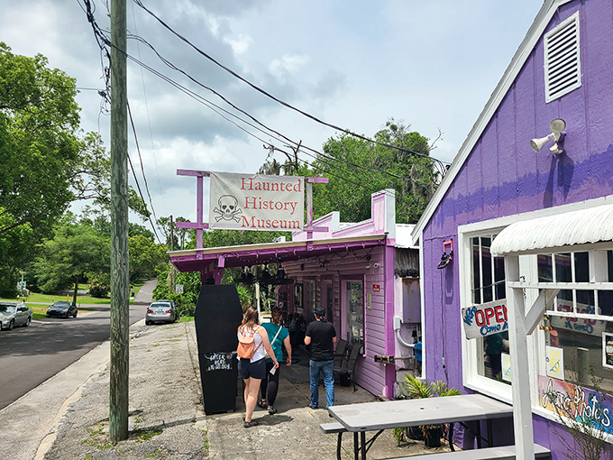 Visitors explore the eclectic offerings of this unusual attraction, drawn into a world where history meets the paranormal.