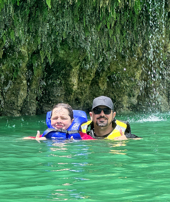 Visitors enjoying the refreshing lagoon waters. Swimming here feels like being in on a wonderful secret that the tourist crowds haven't discovered yet.