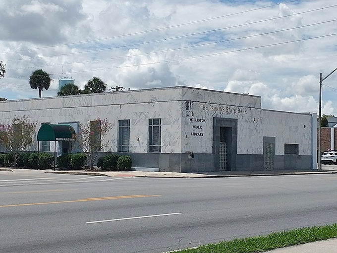 The historic Williston Public Library stands as both community hub and architectural gem in this charming small town.