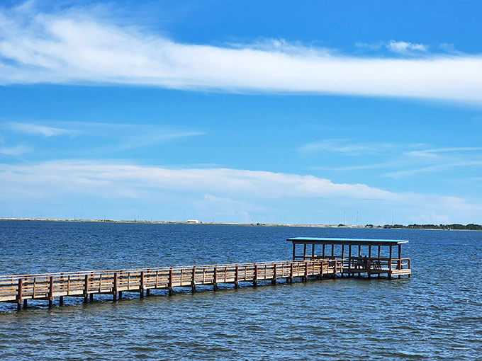 This wooden pier stretches toward the horizon like an invitation to adventure &ndash; or at least to excellent fishing opportunities.
