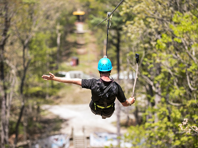 Helmets aren't just for safety – they're crowns for temporary royalty ruling over their treetop kingdom with gleeful abandon.