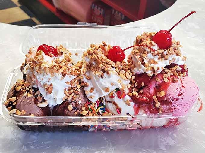 The banana split at Ray's isn't just dessert &ndash; it's architectural brilliance topped with whipped cream, nuts, and cherries that would make Frank Lloyd Wright jealous.
