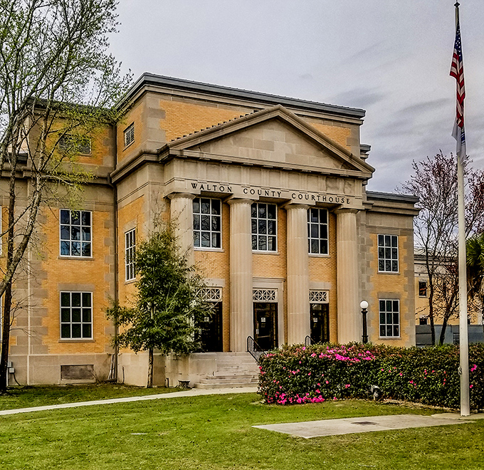 The Walton County Courthouse stands like a dignified southern gentleman who refuses to retire his bow tie.