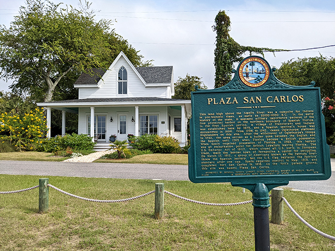 History buffs rejoice! Plaza San Carlos marker reveals how this spot witnessed more flag changes than a United Nations convention.
