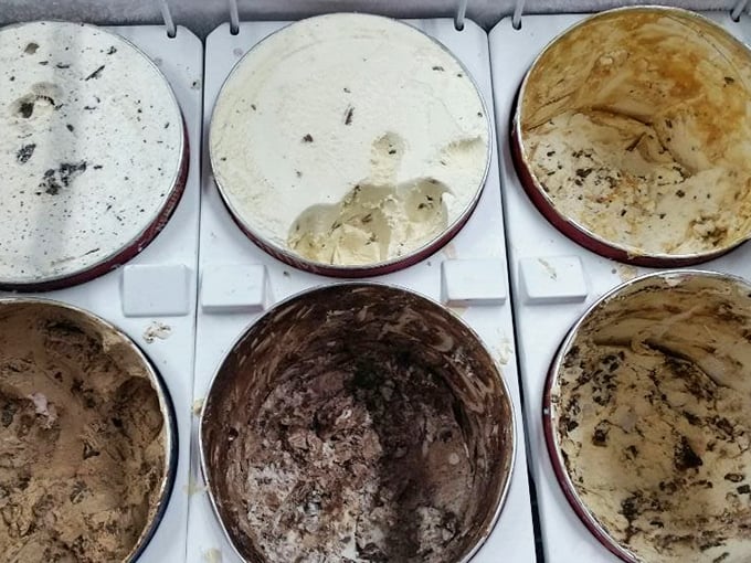 Empty ice cream containers tell the sweet tale of satisfied customers who've discovered Jimmy's homestyle desserts are worth saving room for.