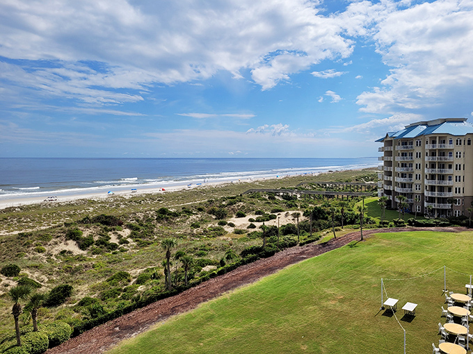 The Atlantic stretches to the horizon, meeting a sky that puts on a different spectacular show every evening.
