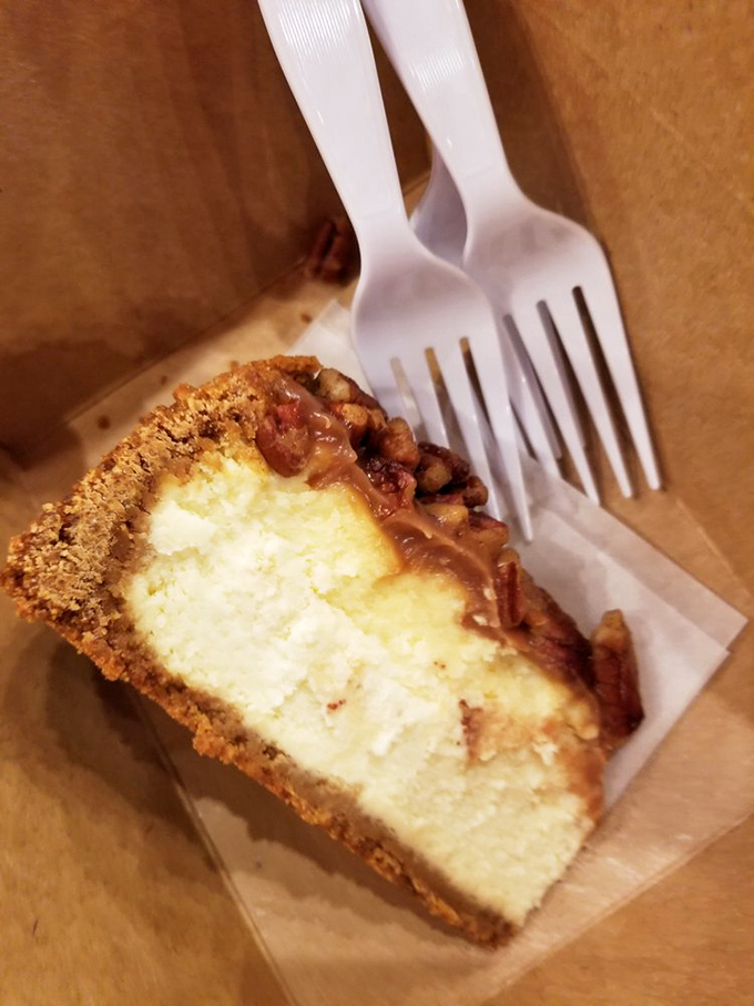This isn't just cheesecake &ndash; it's a creamy canvas topped with caramel and pecans that might make you temporarily forget your name.