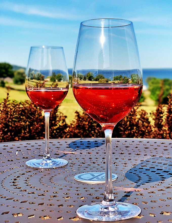 Liquid ruby catching the light &ndash; Mari's red wines challenge everything you thought you knew about Michigan viticulture with surprising depth and character.