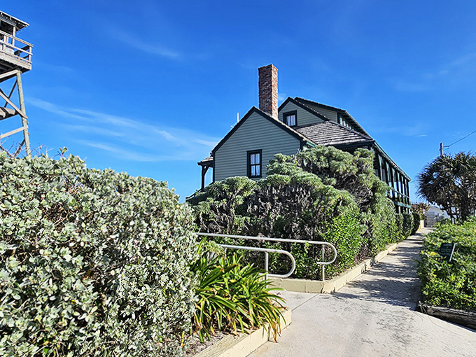 Gilbert's Bar House of Refuge stands defiantly against the Atlantic, a wooden sentinel that's weathered countless storms since 1876.