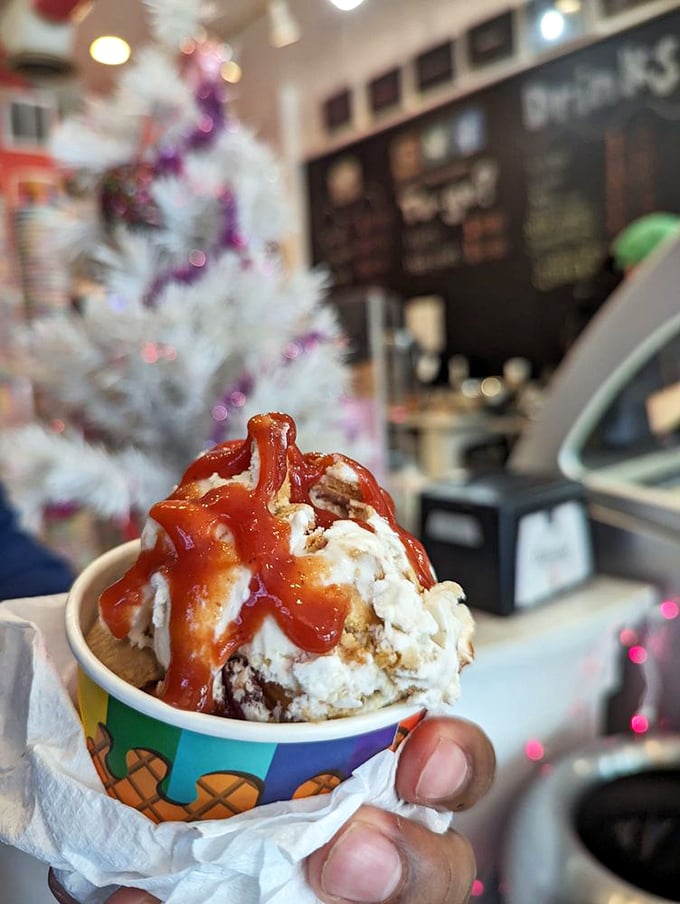 Abuela Maria topped with guava sauce creates a sweet symphony &ndash; the ice cream equivalent of finding an extra twenty in your pocket.