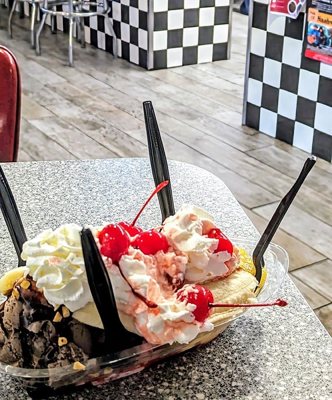 When one banana split isn't enough, they've got you covered with portions that require both commitment and possibly a designated driver for the sugar rush.